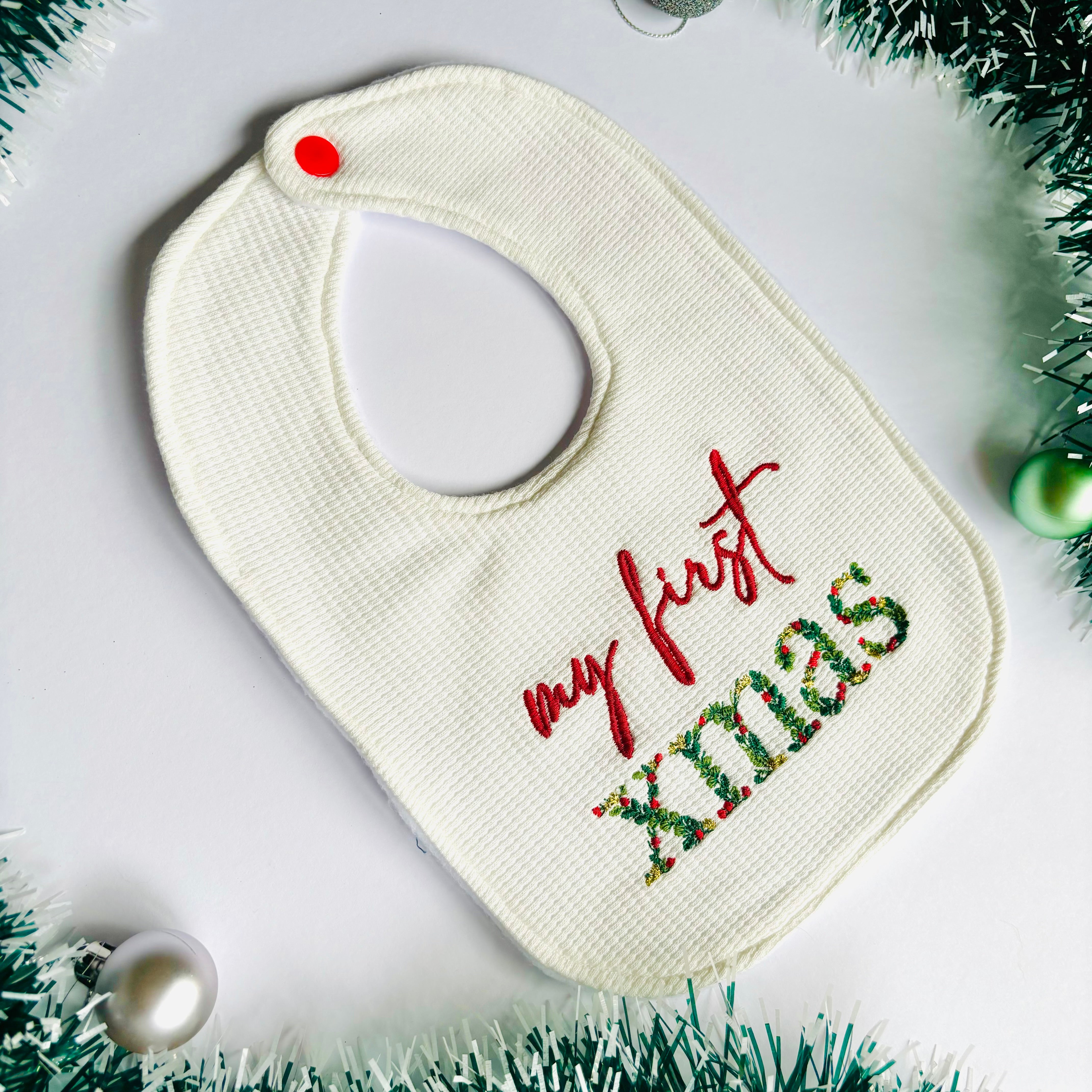 Bib - First Christmas – Sweet Pea Sewing
